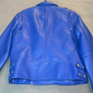 Blank NYC | Jackets & Coats | Nwot Blue Moto Faux Leather Jacket With ...